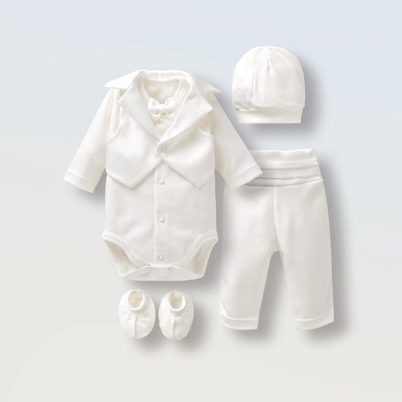 Adorable Little Gentleman Baby Boy Christening Outfit in Gift Box ...