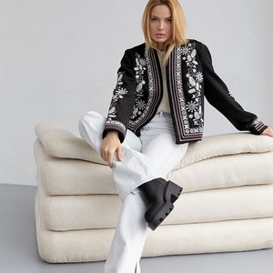 Embroidered Black Boho Jacket for Women High Quality Jacket - Etsy