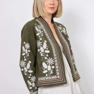 Embroidered Black Boho Jacket for Women, High Quality Jacket With ...