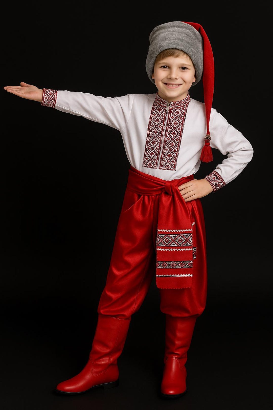 5-18YO Red Cossack Costume for Boys, Ukrainian Costume for Boys ...
