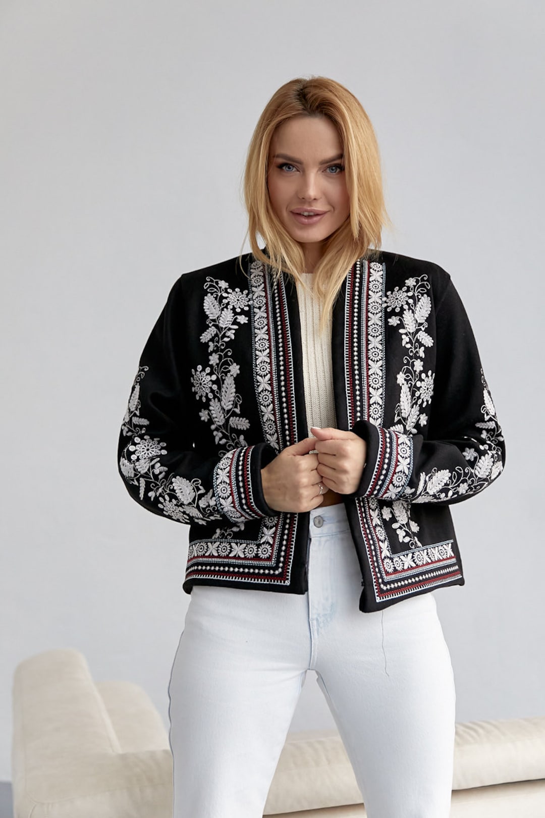 Embroidered Black Boho Jacket For Women High Quality Jacket Etsy
