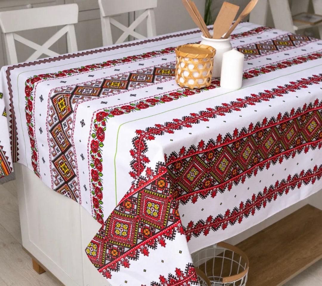 Ukrainian Table Cloth With Traditional Pattern, Ukrainian Home Decor ...