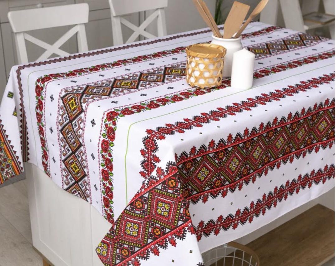 Bright Folk Ukrainian Table Cloth With Traditional Hutsul Embroidery ...