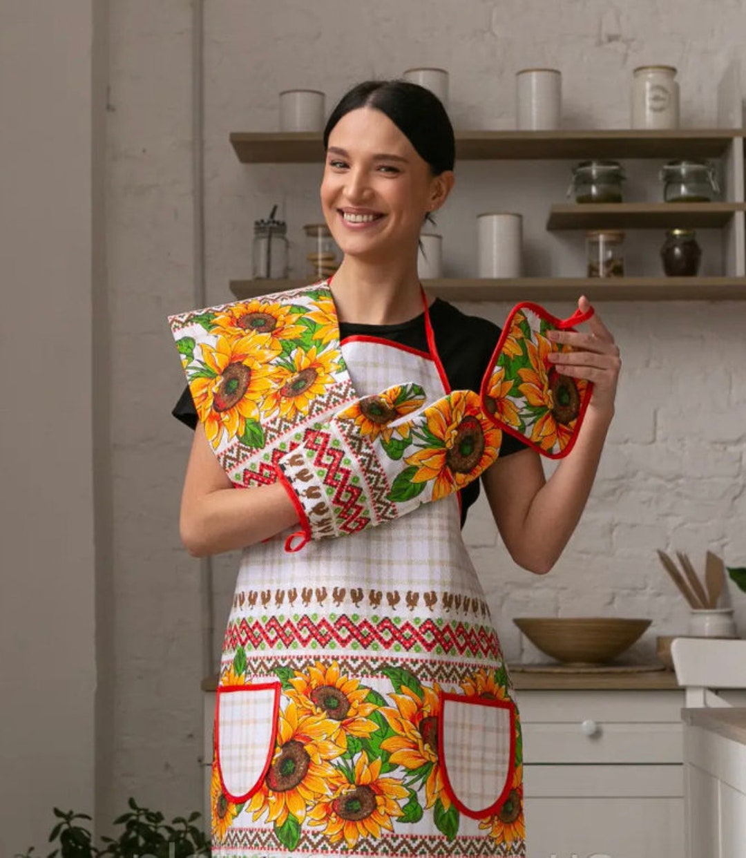 Ukrainian Kitchen Set for Cooking – Featuring Sunflowers, Ukrainian ...