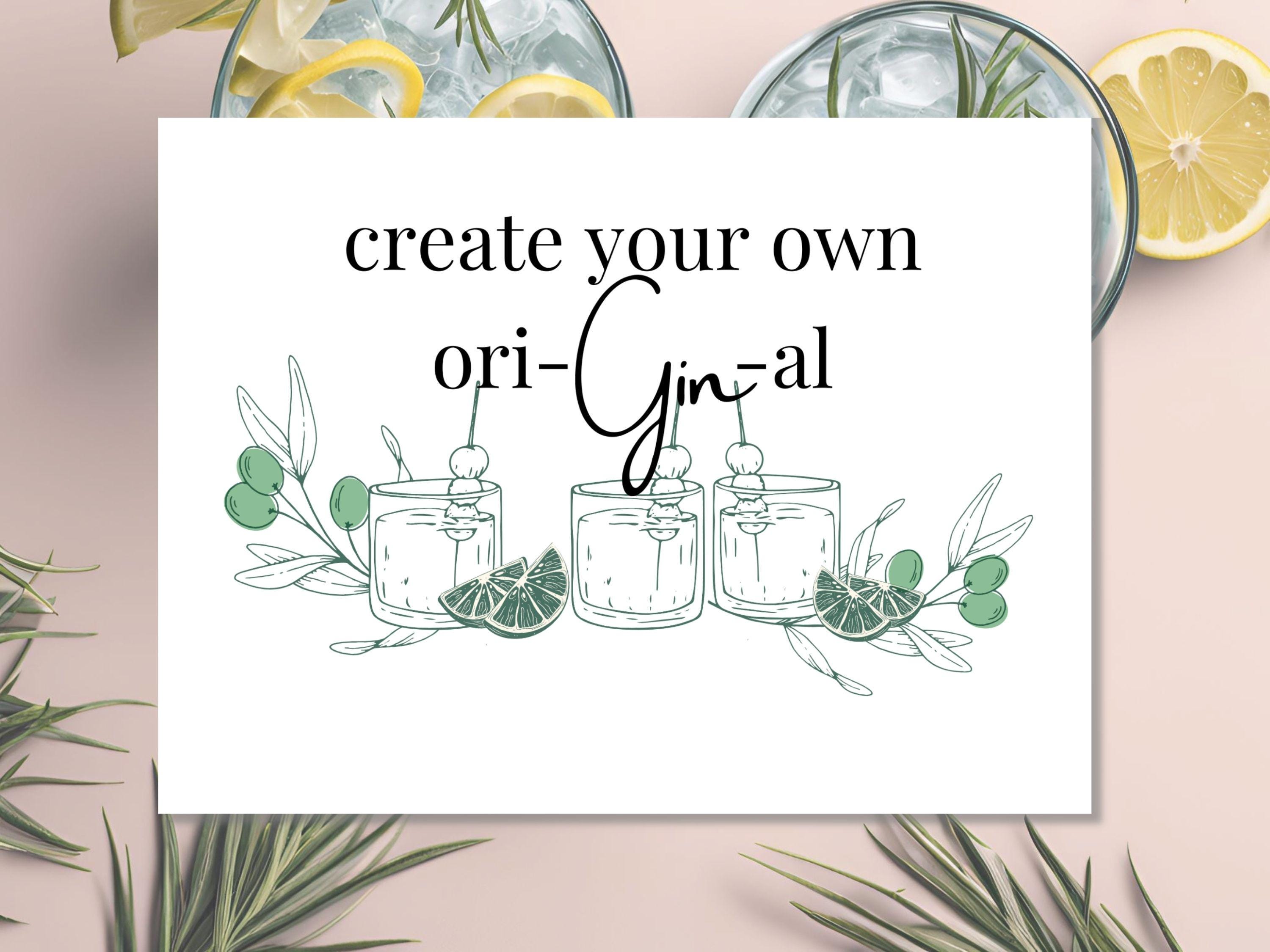 Original Printable Gin Bar Sign | Instant Digital Download | Wedding ...