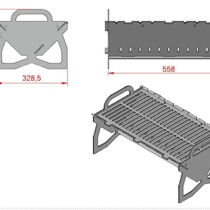 Folding BBQ Grill Plans: DXF Files for Laser/plasma Cutting - Etsy