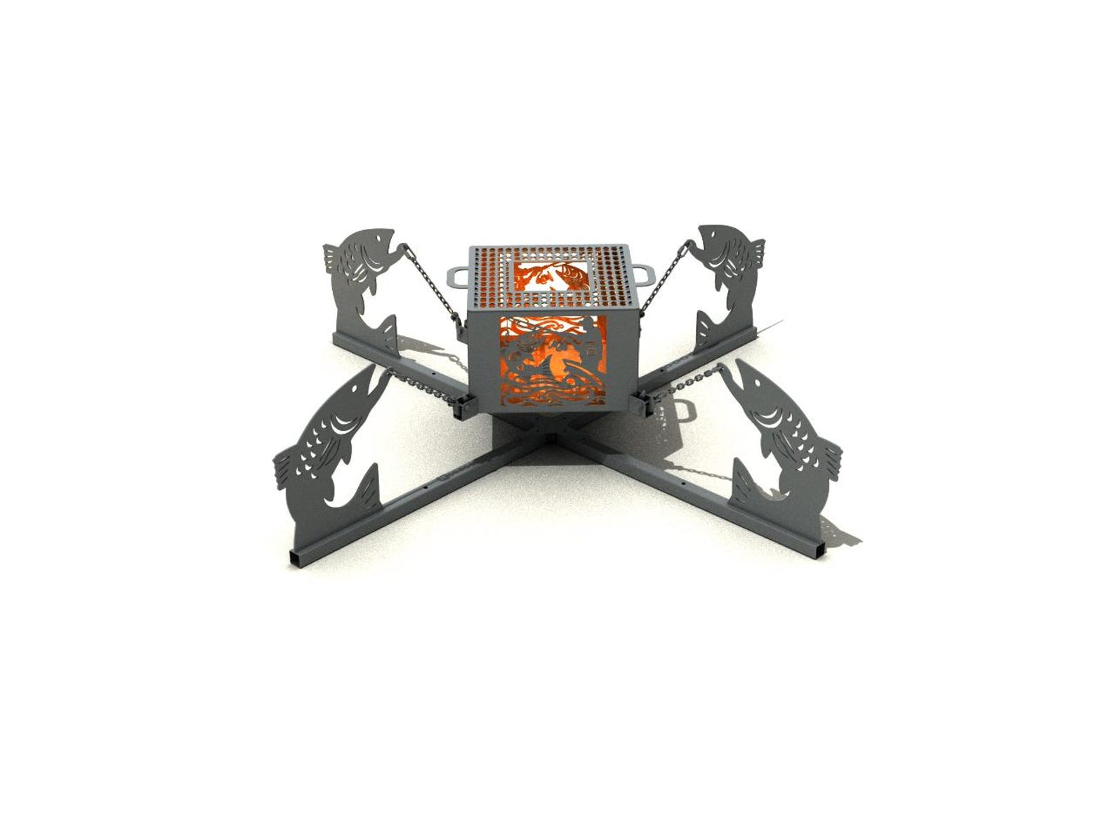 Fishing Fire Pit on Chains: Laser Cut DXF/PDF/JPG Files - Etsy