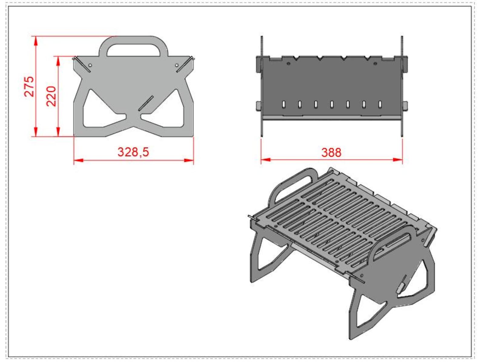 Folding BBQ Grill Plans: DXF Files for Laser/plasma Cutting - Etsy