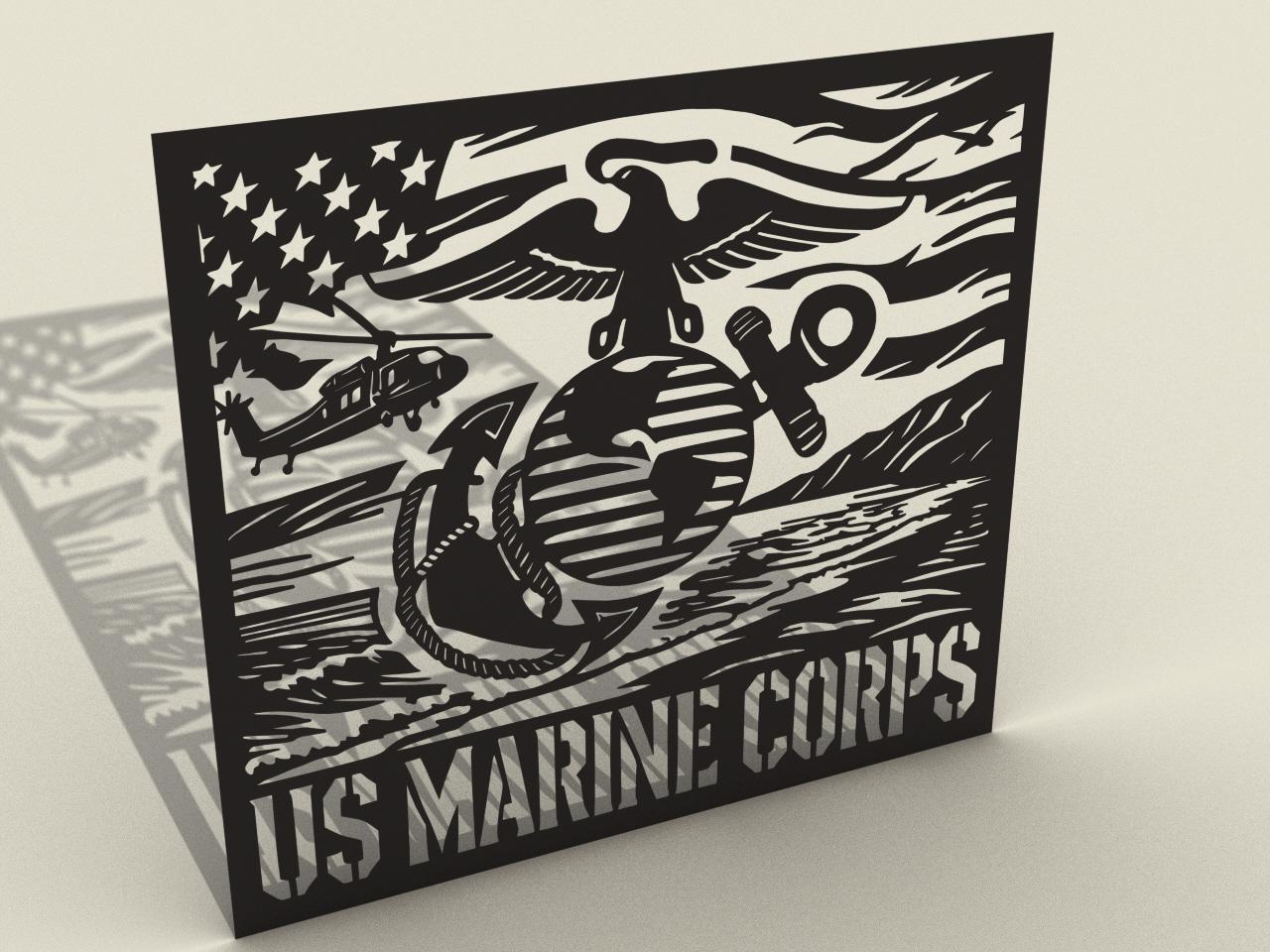 US Marine Corp 2. DXF File for Plasma, Laser Cutting - Etsy