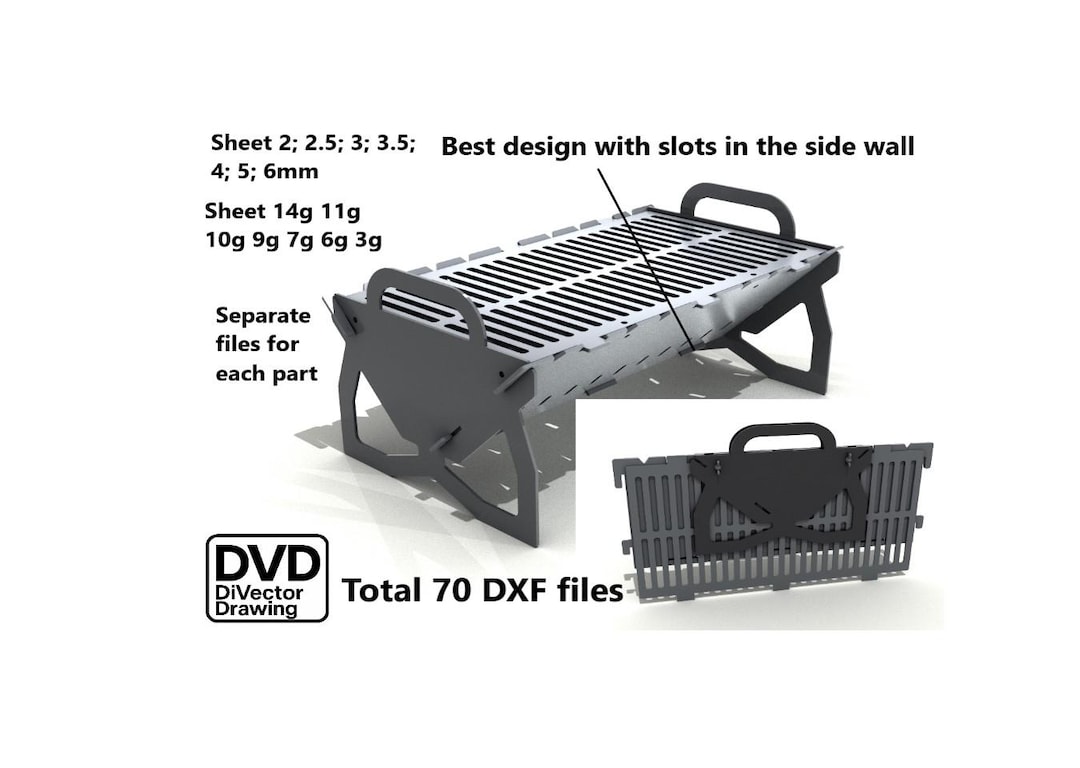 Folding BBQ Grill Plans: DXF Files for Laser/plasma Cutting - Etsy UK