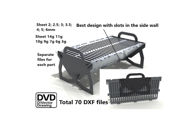 Folding BBQ Grill Plans: DXF Files for Laser/plasma Cutting - Etsy