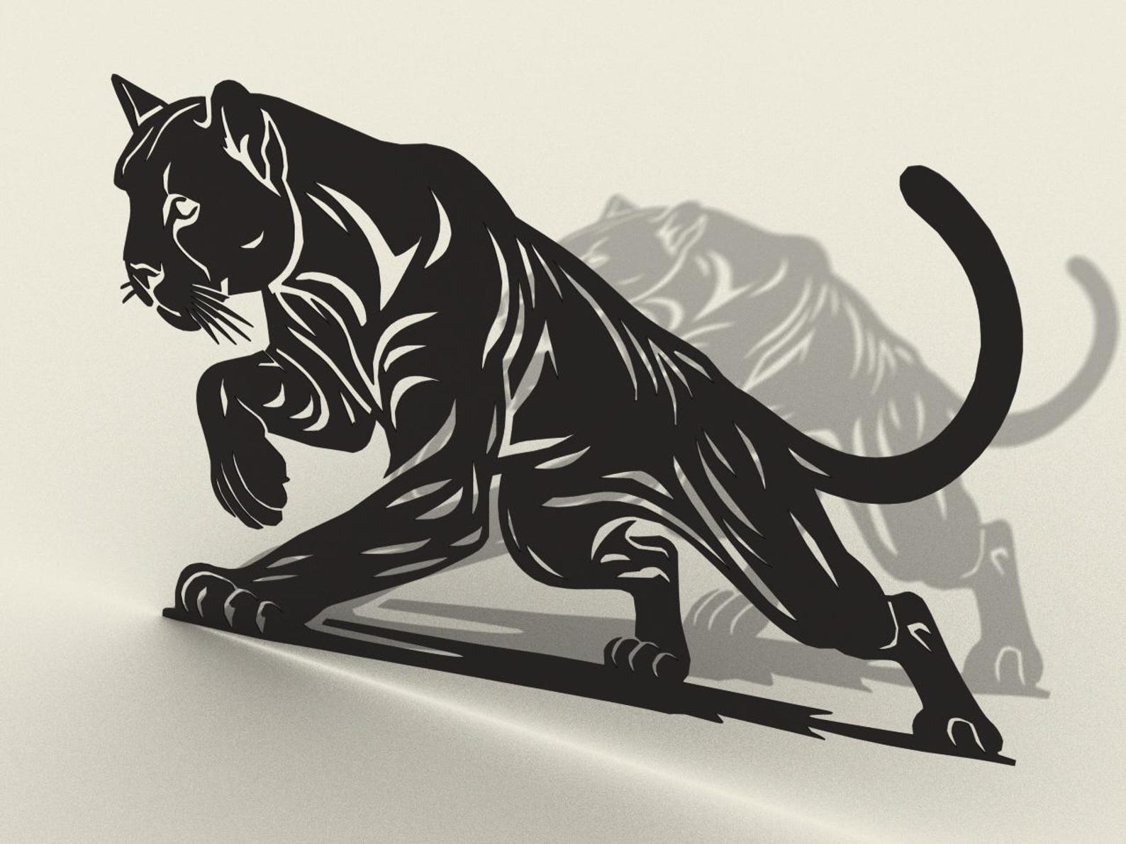 Panther. Wall Decor. Garden Decor. DXF File for Plasma, Laser Cutting ...