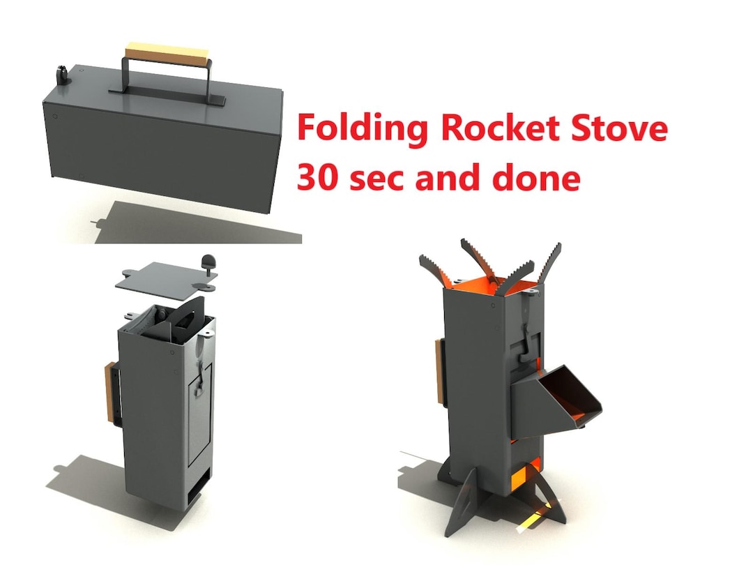 Folding Rocket Stove, 30 Sec and Done. Set of Drawings Dxf/pdf/stp/itp - Etsy