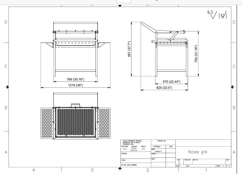 Rotating Grill Plans: DXF STEP PDF Files for Laser/plasma Cutting - Etsy