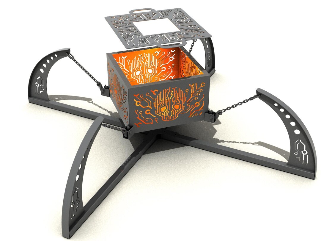 Fire Pit on Chains: Plasma Laser Cut DXF/PDF/JPG File - Etsy