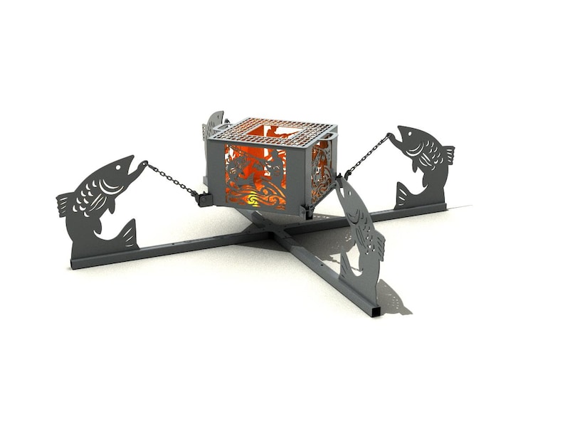Fishing Fire Pit on Chains: Laser Cut DXF/PDF/JPG Files - Etsy