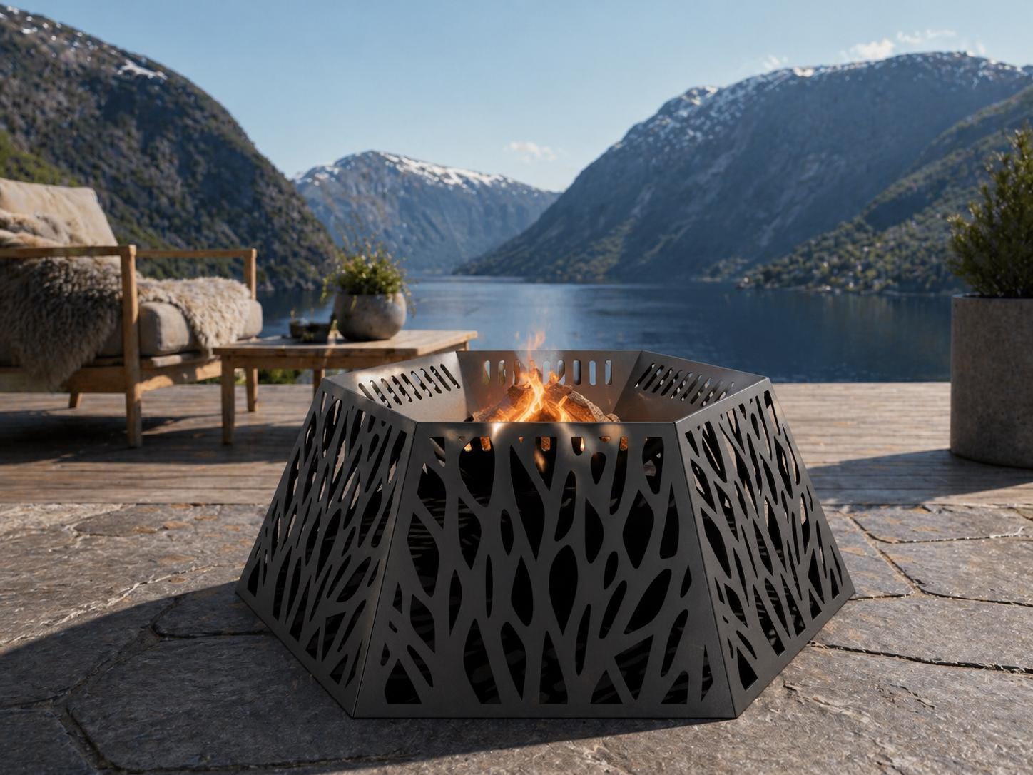 Geometric Fire Pit DXF File, Modern Steel Fire Bowl CNC Plan, Laser Cut ...