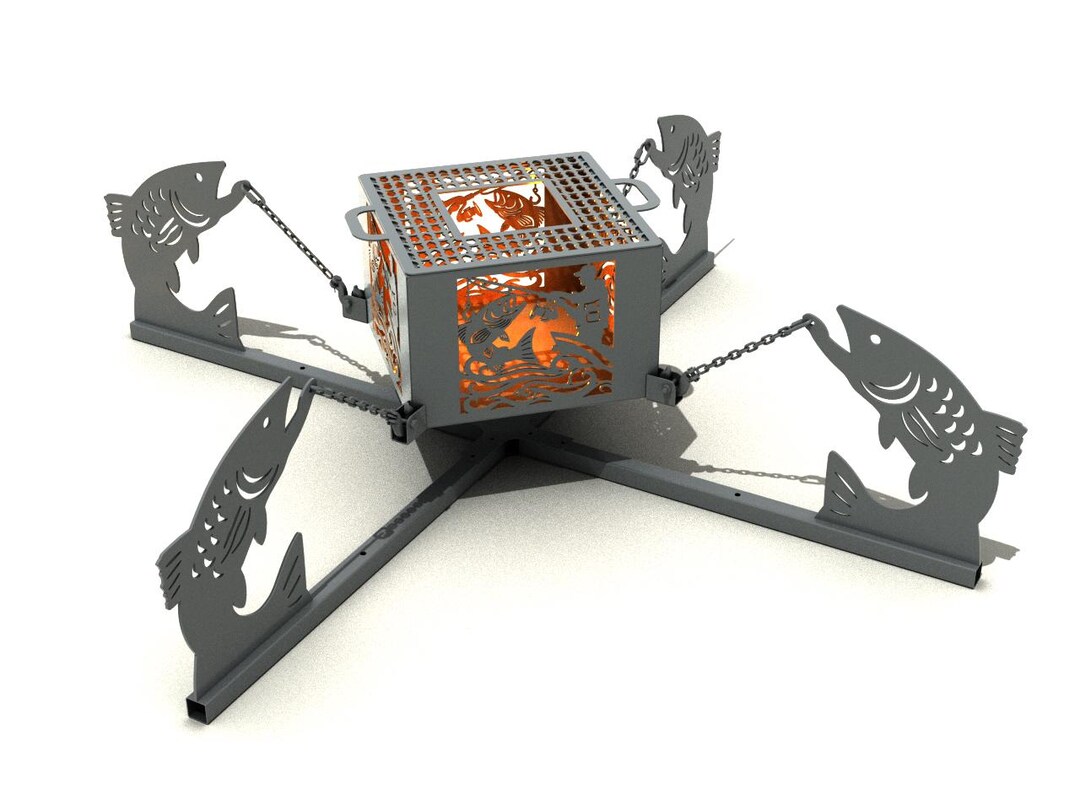 Fishing Fire Pit on Chains: Laser Cut DXF/PDF/JPG Files - Etsy