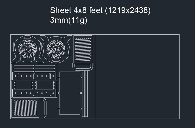 Folding Grill With Two Grates: DXF/PDF File for Plasma Laser Cutting - Etsy
