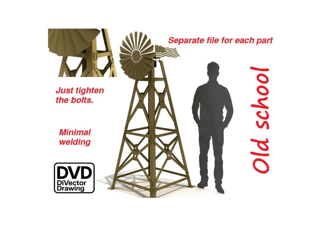 Traditional Windmill Plans (disassemblable Design): DXF Files for Laser ...