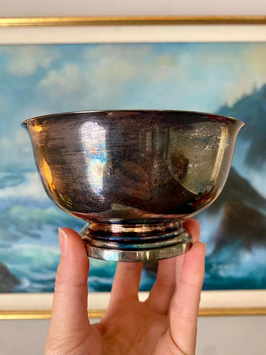 Vintage Silver Plated Pedestal Bowl - Etsy