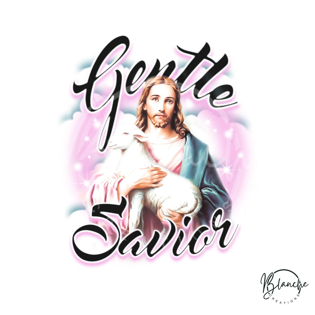 Airbrush Gentle Savior Jesus PNG, Christian Faith Design, Soft ...