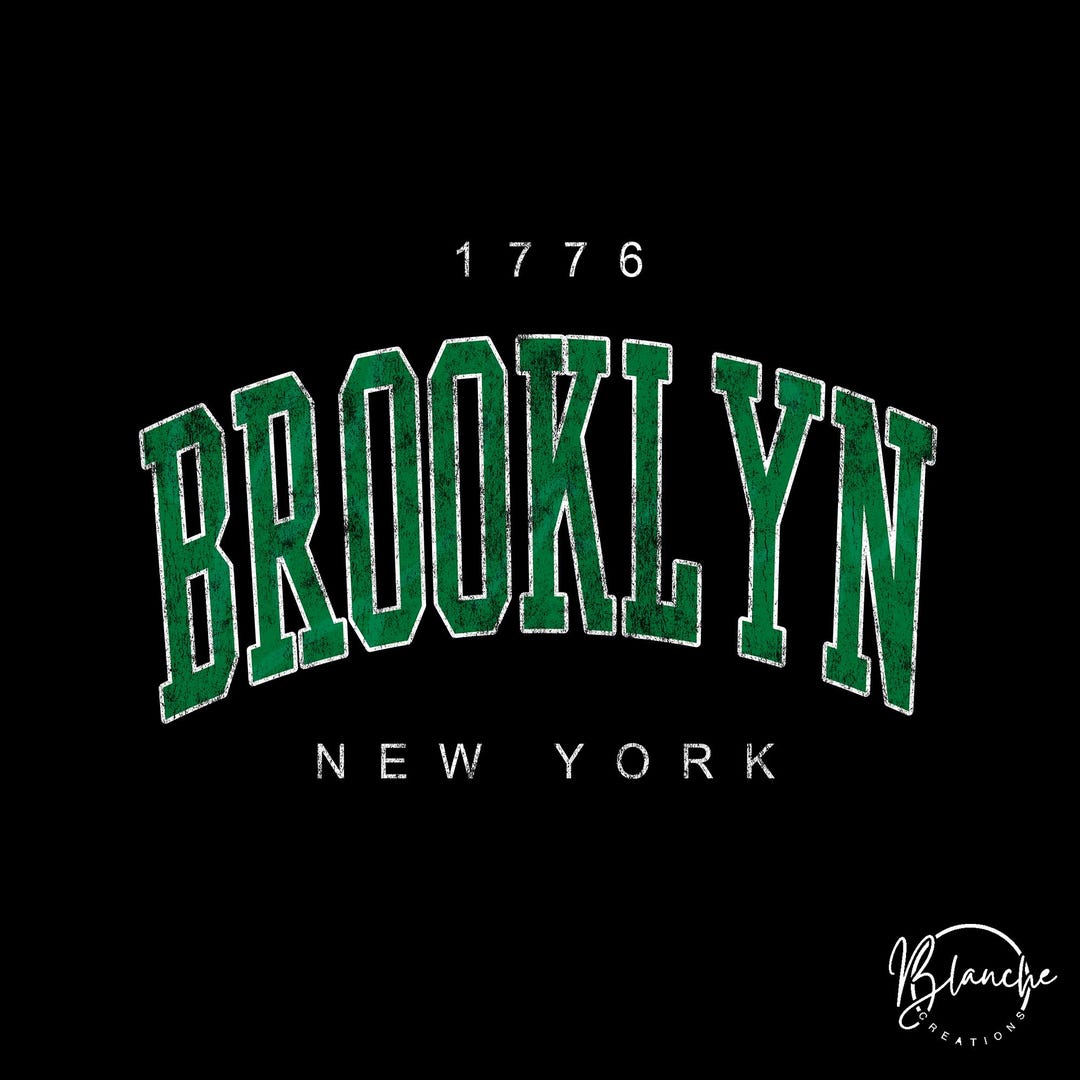 Vintage Brooklyn SVG PNG, Retro Collage Clipart, Distressed Varsity ...