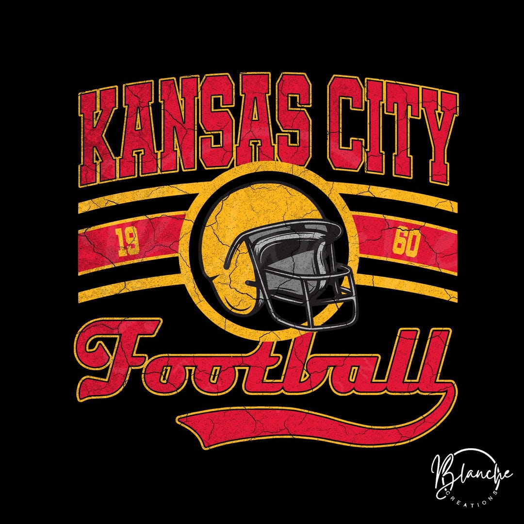 Vintage Kansas City Football SVG PNG, Retro Football SVG File, Game Day ...