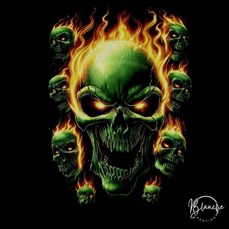 Flaming Skulls Clipart Pack – Skull Png Bundle, Fire Skull ...