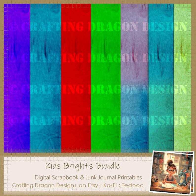 Brights Plain & Patterned Papers (digital Download) - Etsy