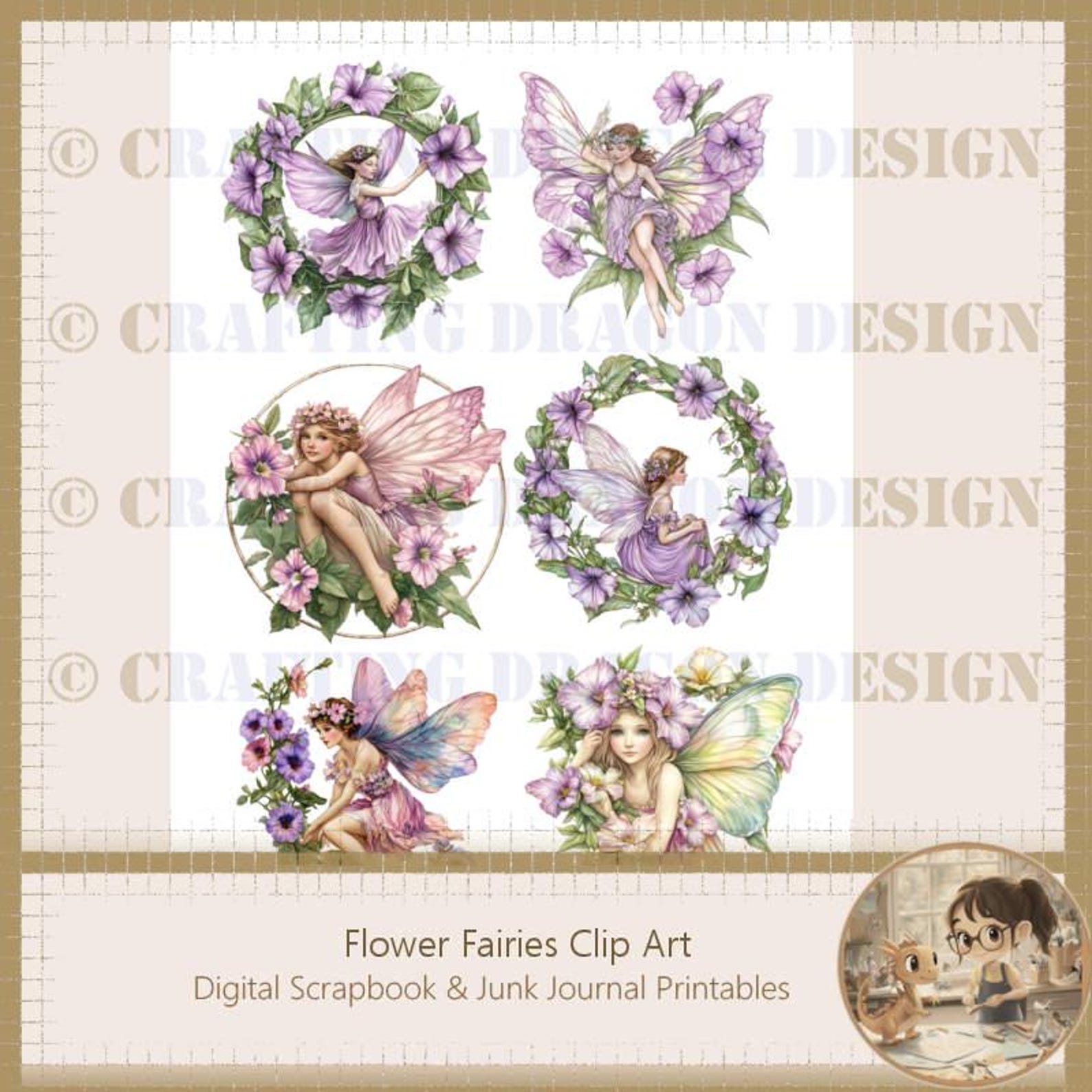 Flower Fairies Clip Art : Fussy Cuts, Stickers (digital Download) - Etsy