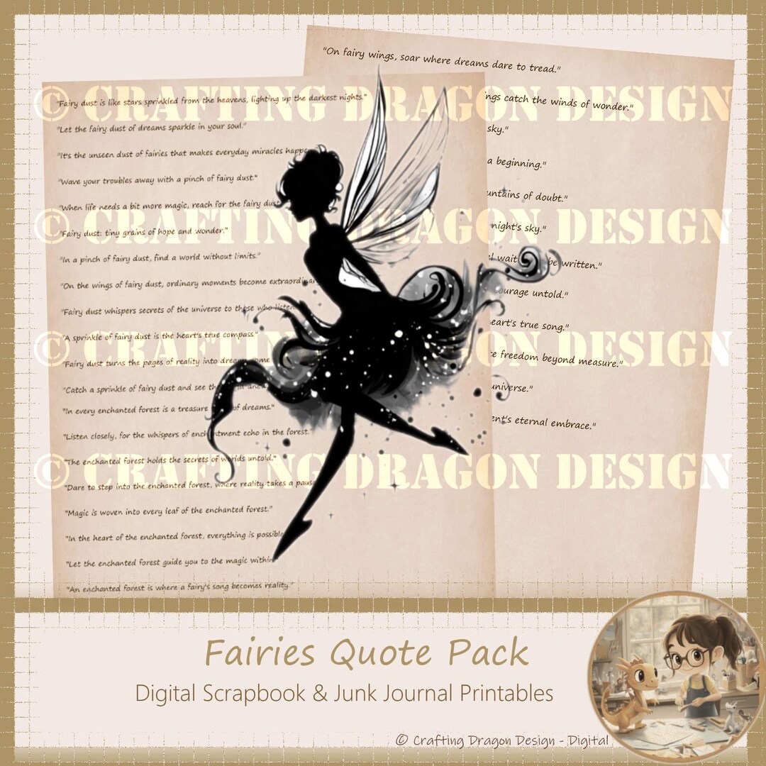 Fairy Quote Pack, Quotes, Quotations, Fairy, Fairies, Silhouettes, - Etsy