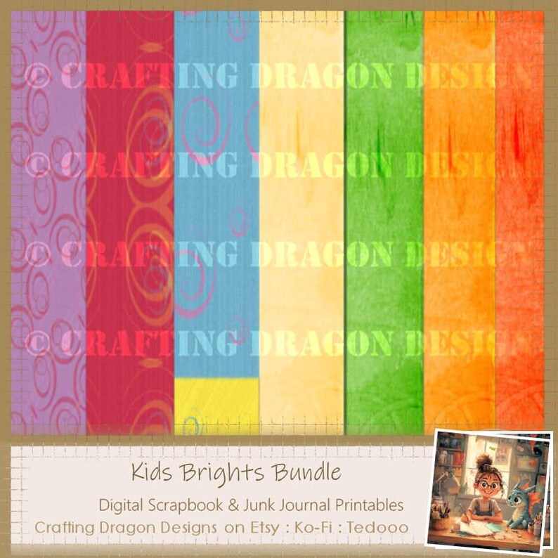 Brights Plain & Patterned Papers (digital Download) - Etsy