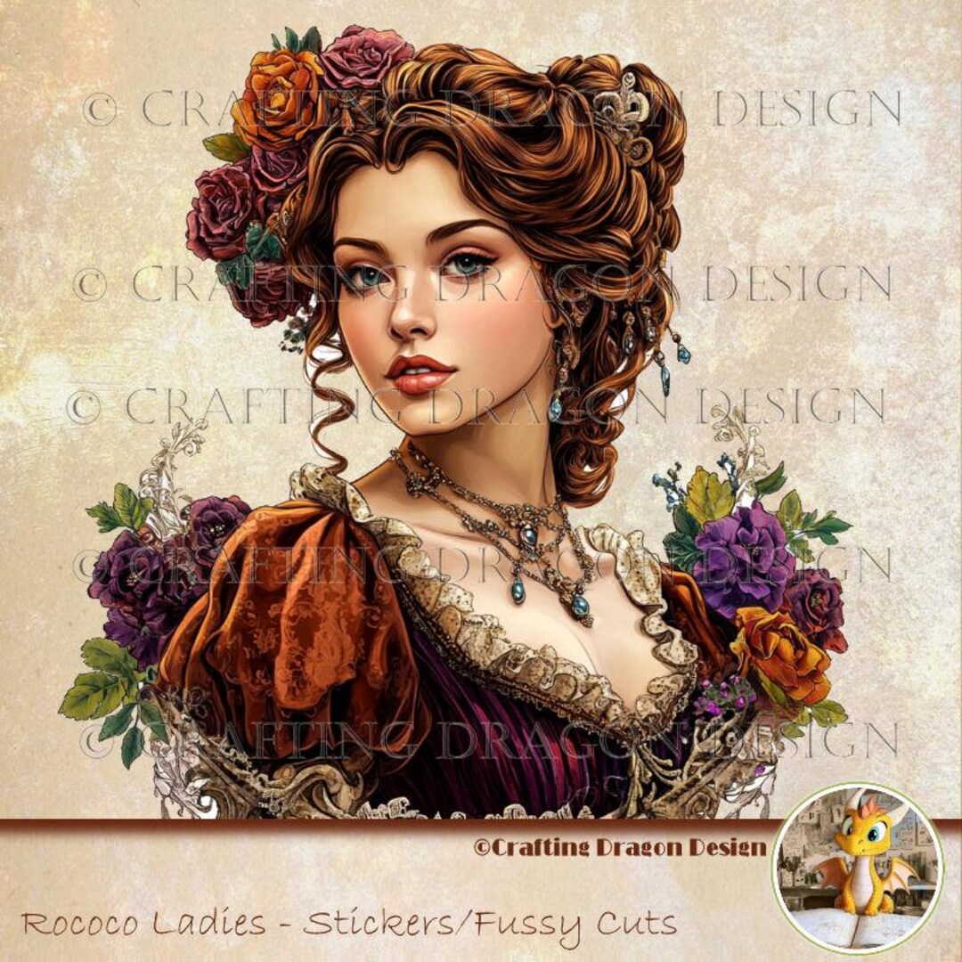 Junk Journal Stickers, Rococo Ladies Fussy Cuts Printable Pages ...