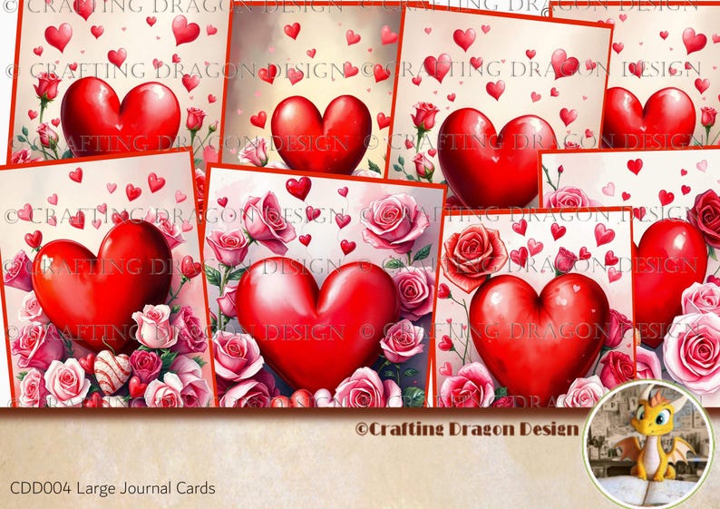 Valentine, Love Hearts, Digital Cards, Hearts, Digital Card Fronts ...