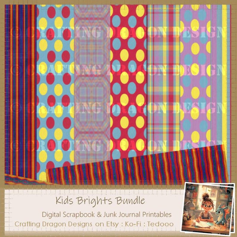 Brights Plain & Patterned Papers (digital Download) - Etsy