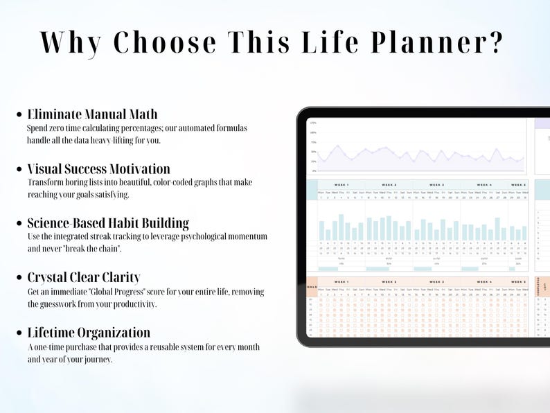 Life Planner Google Sheet | Automated Habit Tracker | Daily Routine ...