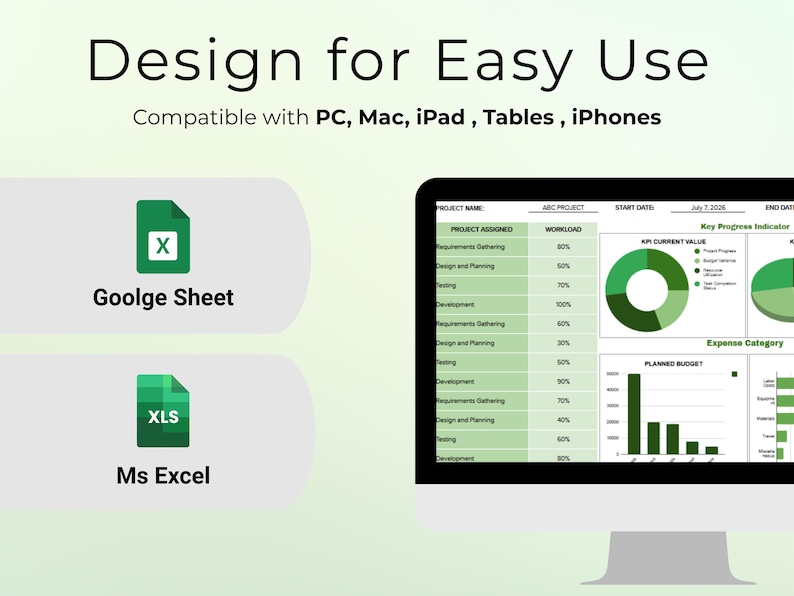 Weekly KPI Dashboard Sheet | Business Progress | Project Status Tracker ...