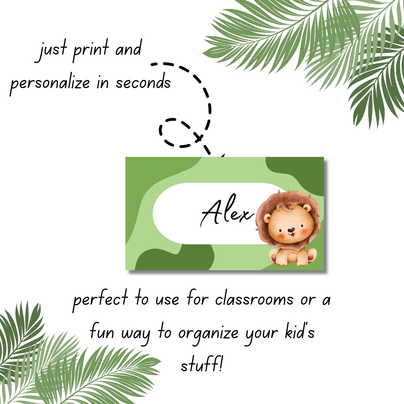 Safari Animal Name Tags: Classroom Labels, Party Stickers (printable ...