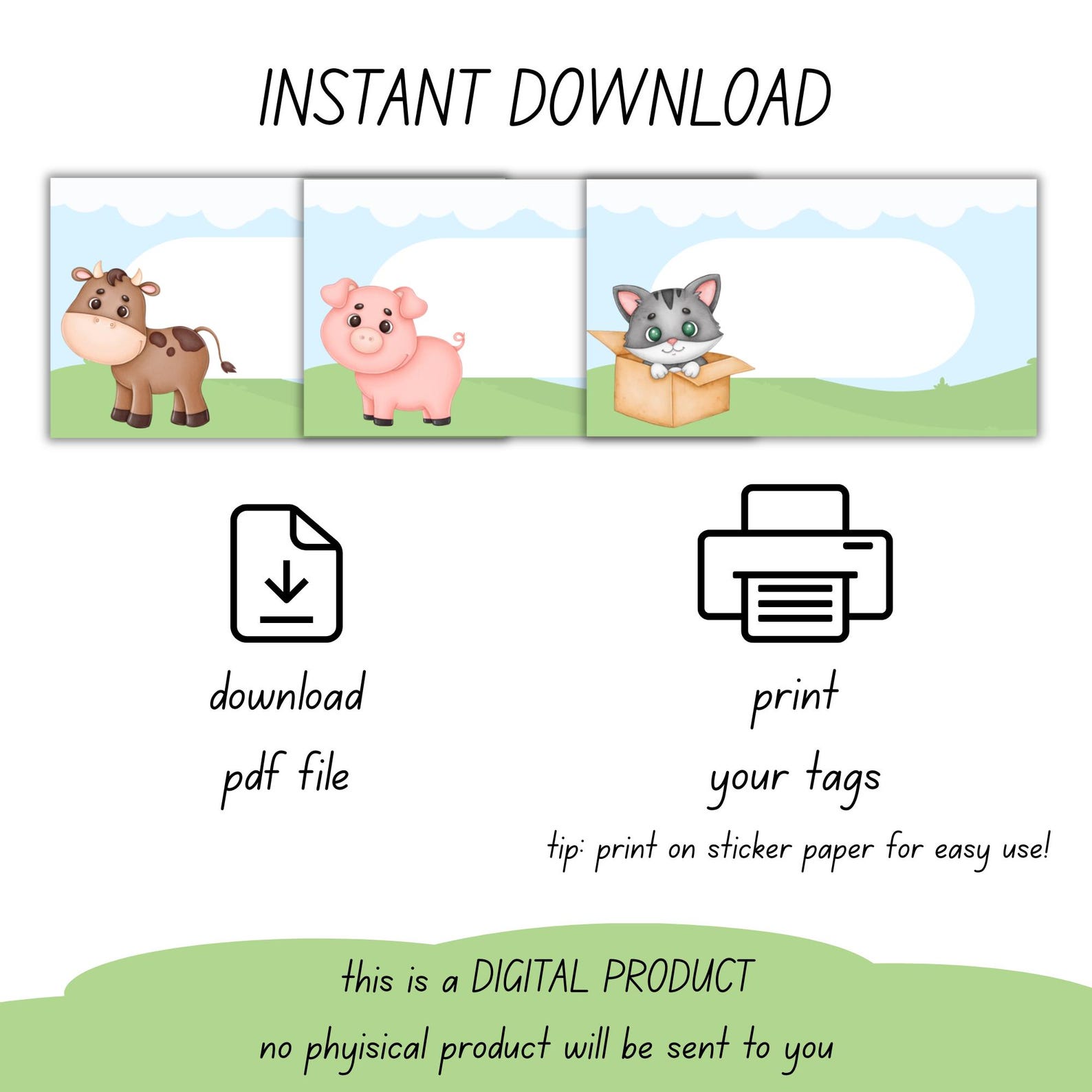 Printable Animal Name Tags for Kids | Classroom Labels for School ...