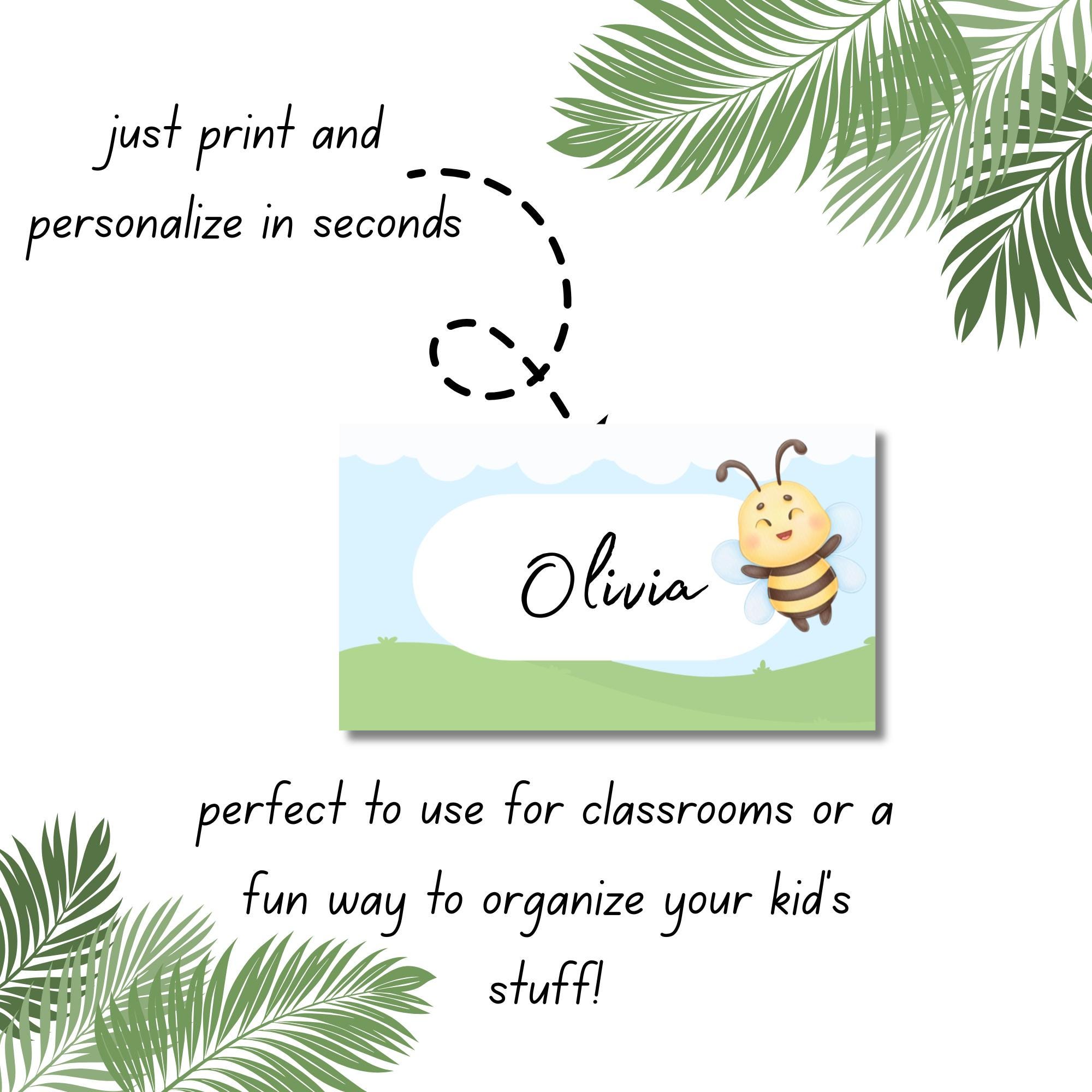 Printable Animal Name Tags for Kids | Classroom Labels for School ...