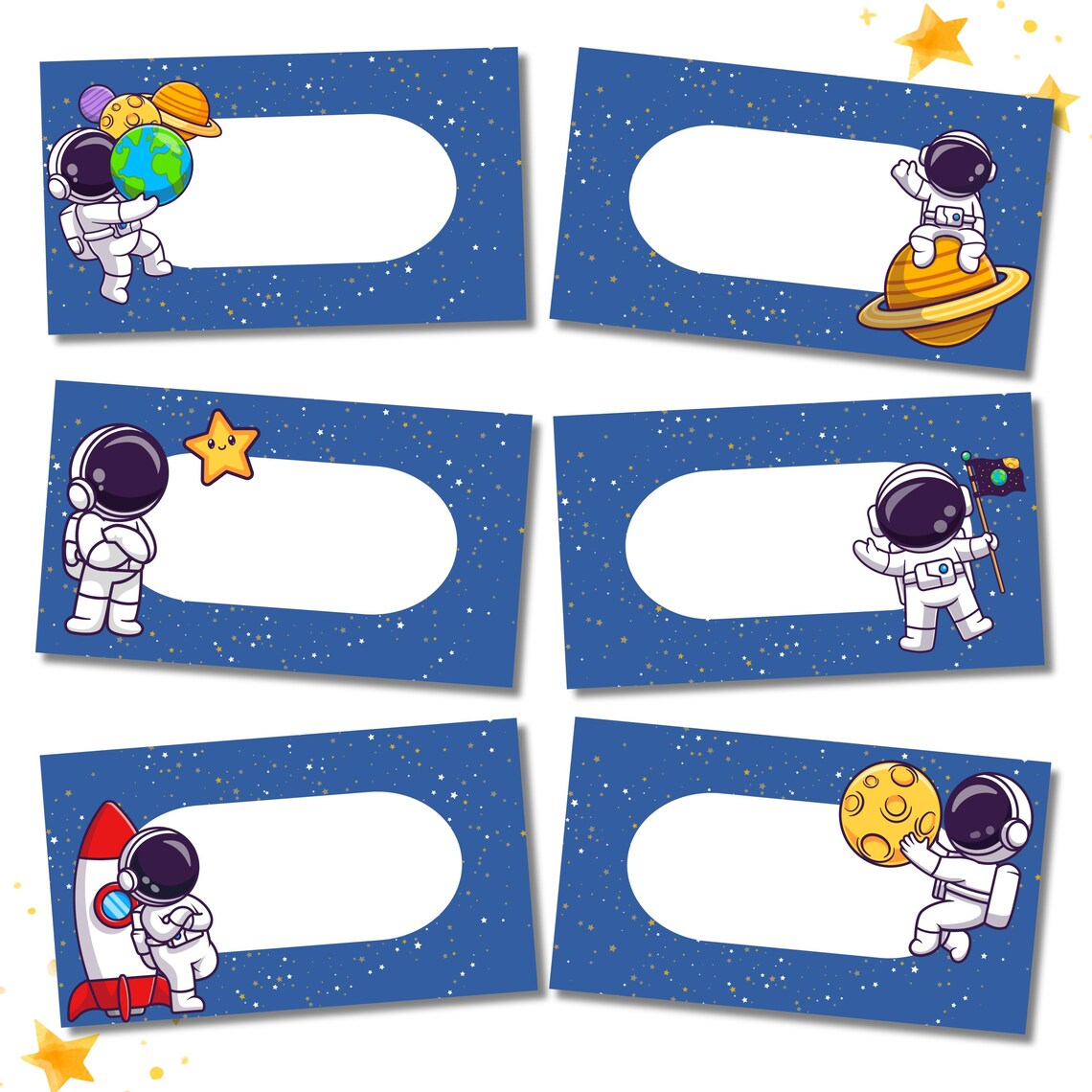 Printable Space Name Tags: Astronaut Classroom Labels (digital Download ...