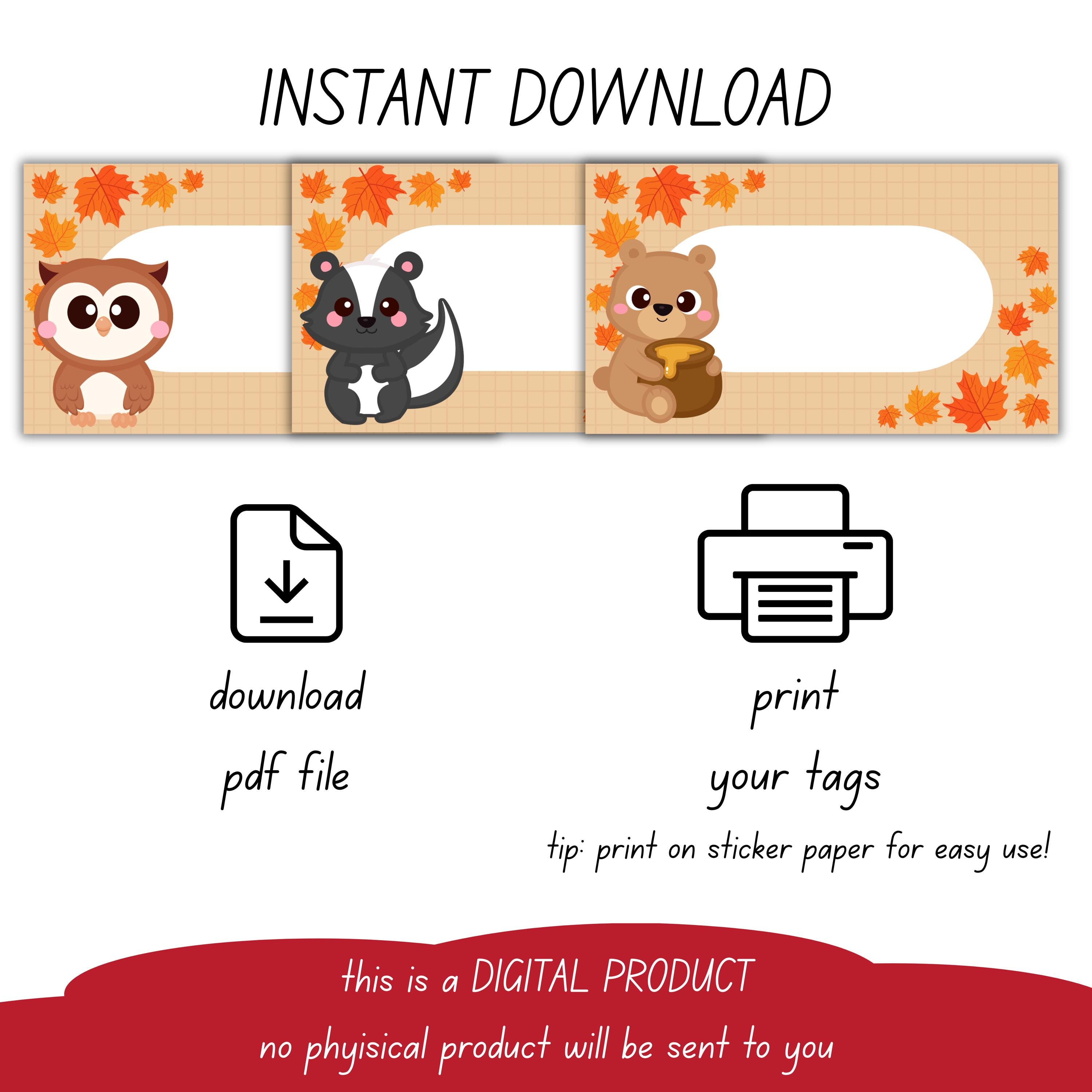 Fall Animal Name Tags: Woodland Classroom Labels (digital Download)) - Etsy