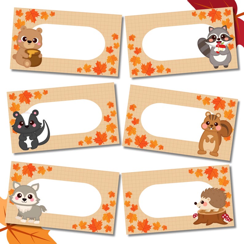 Fall Animal Name Tags: Woodland Classroom Labels (digital Download)) - Etsy
