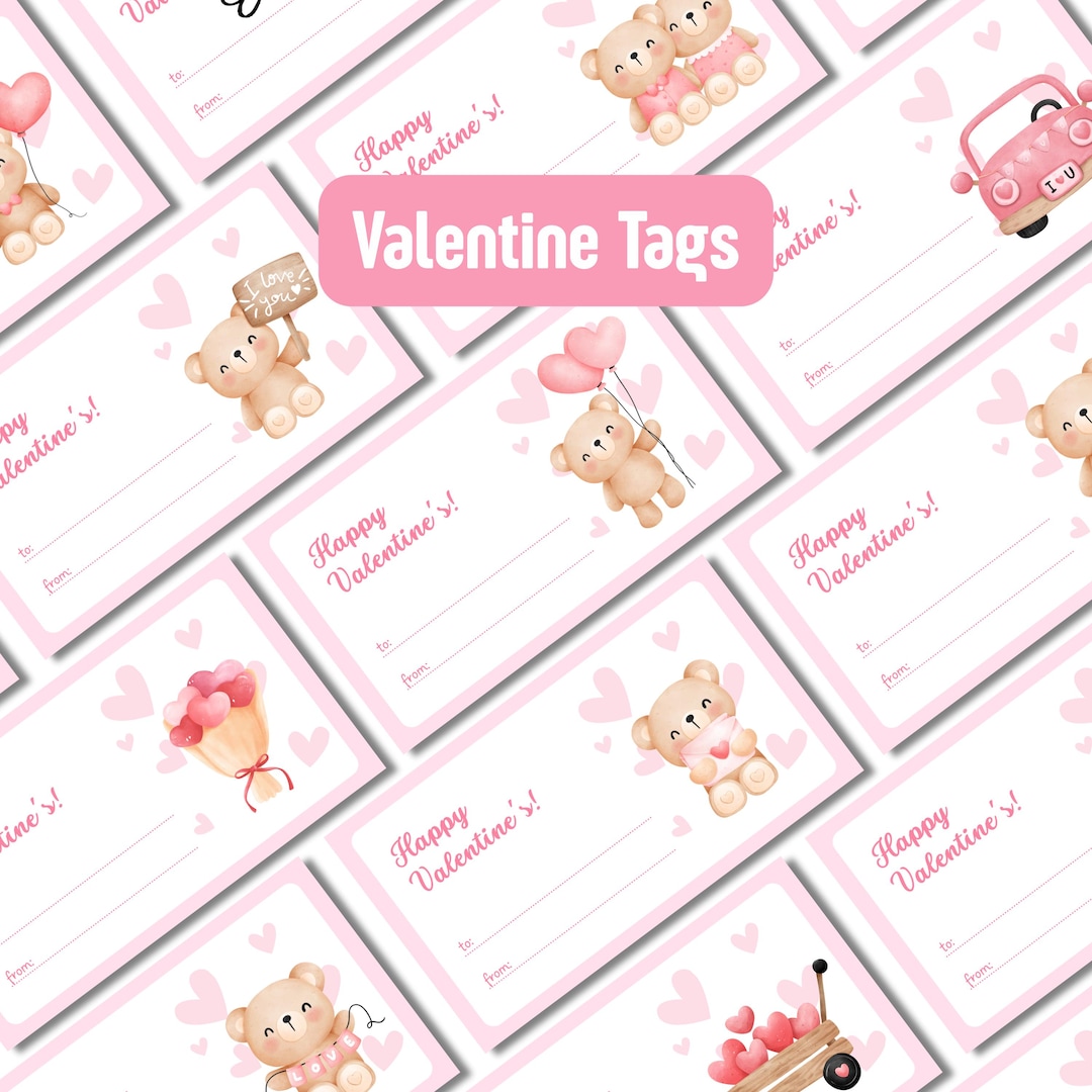Teddy Bear Valentine Name Tags | Printable Classroom Valentines ...