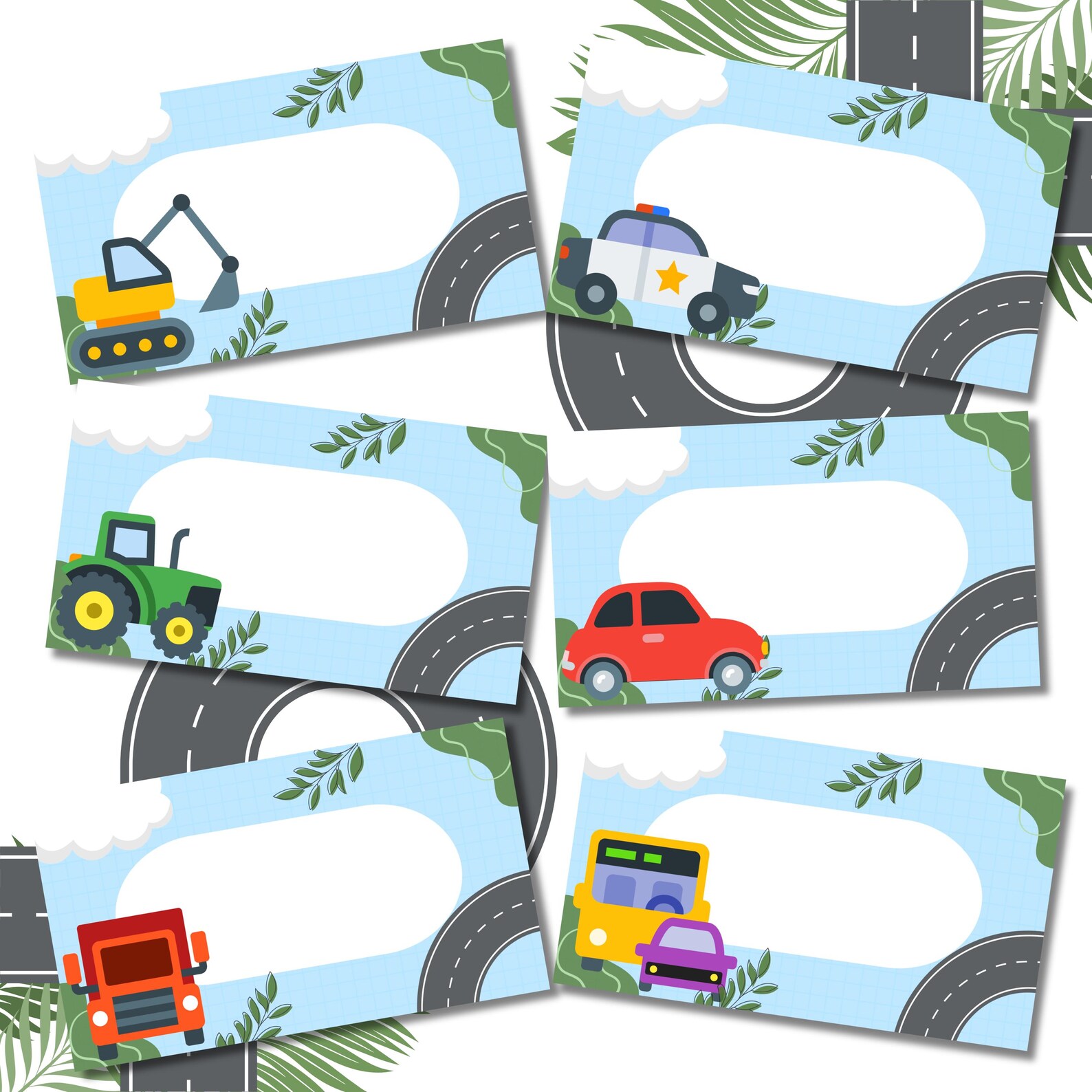 Vehicle Name Tags for Kids: Car-themed, Editable (digital Download) - Etsy