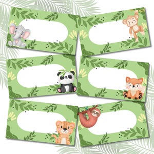 Jungle Animal Name Tags: Printable Safari Labels for Kids (digital ...