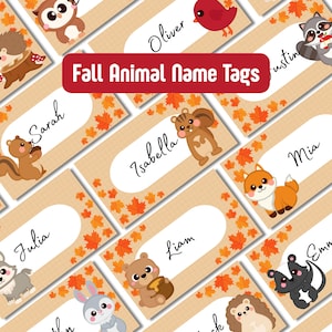 Fall Animal Name Tags: Woodland Classroom Labels (digital Download)) - Etsy