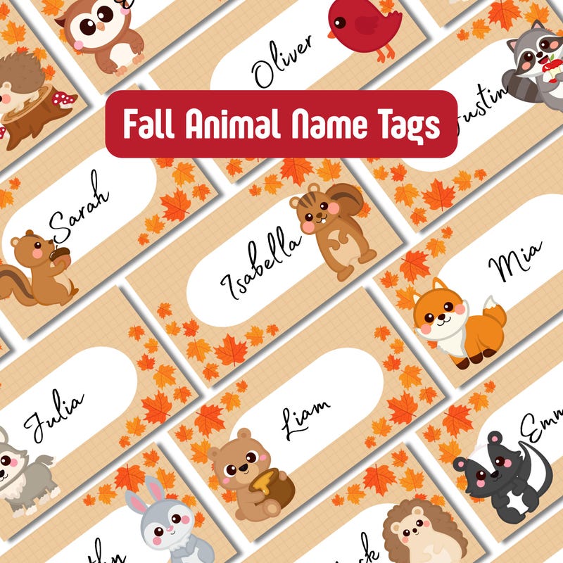 Fall Name Tag Printables - Etsy