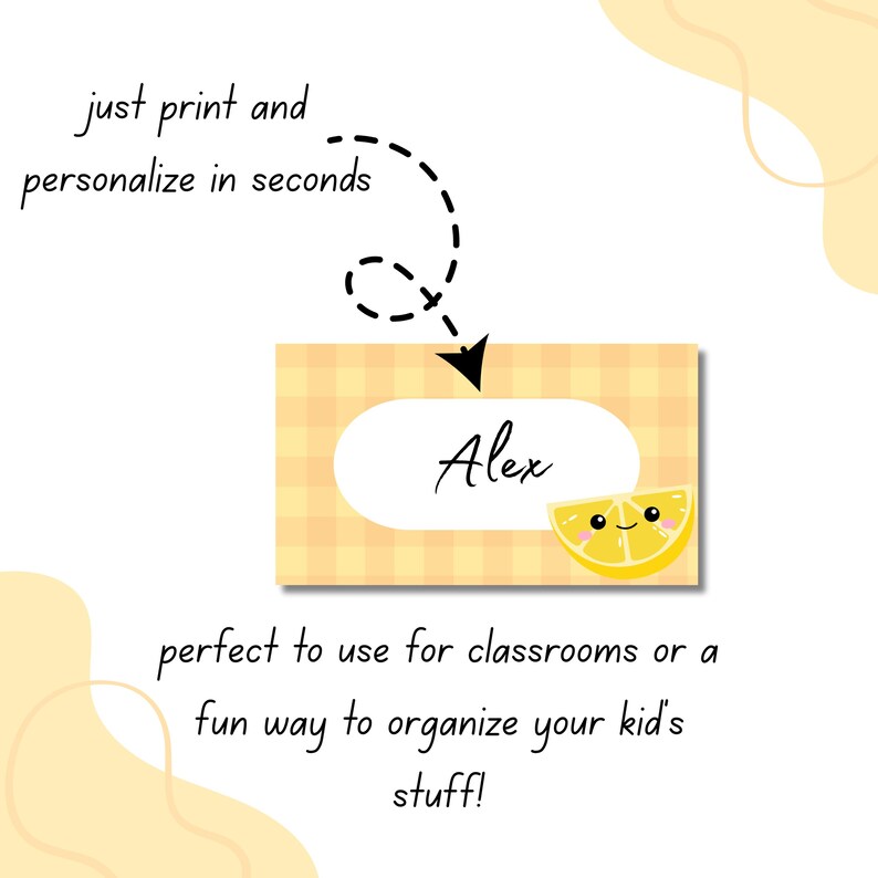 Printable Fruit Labels, Kawaii Theme, Kids Party, School, Instant ...